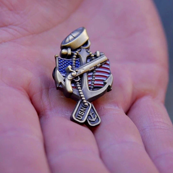 US Navy Veteran Pin - Honor in Every Detail | Fallenyetnotforgotten