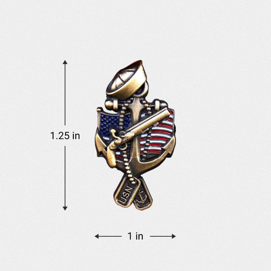 US Navy Veteran Pin - Honor in Every Detail | Fallenyetnotforgotten