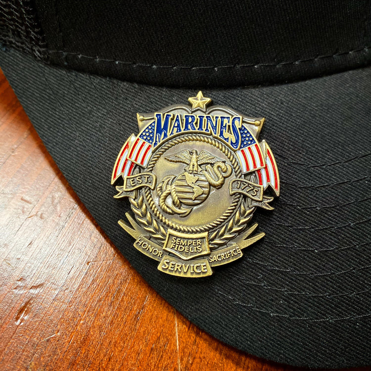 Collectible US Marines Veteran's Day Pin | Fallenyetnotforgotten
